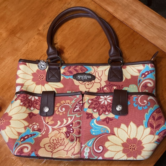 Spartina 449 | Bags | Spartina 449 Multicolored Linen Floral Pattern ...